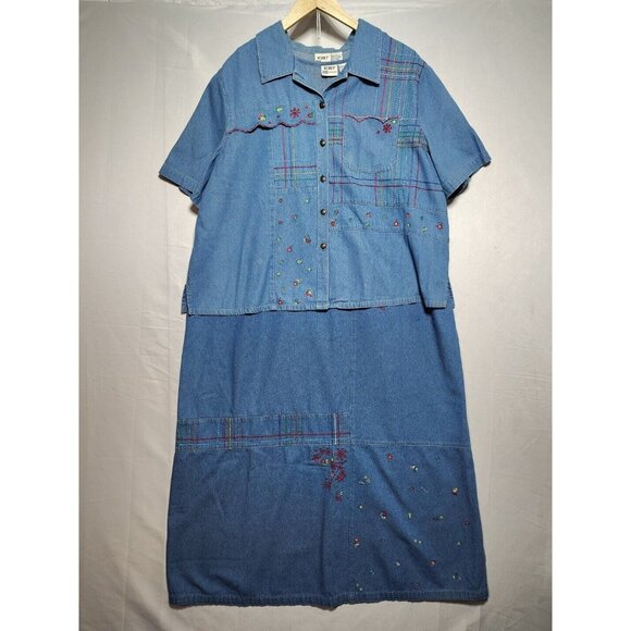 Koret | Dresses | Vintage Koret City Blues Denim Two Piece Set Top Long ...